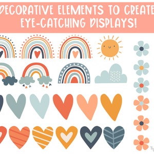 Speech Therapy Room Decor, Spring Bulletin Board Kit, Rainbow Bulletin ...