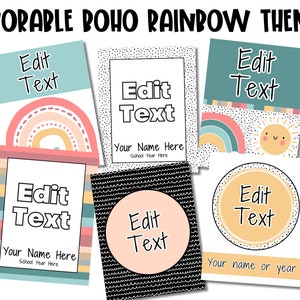 Editable Binder Covers & Spines, Boho Classroom Decor, Printable ...