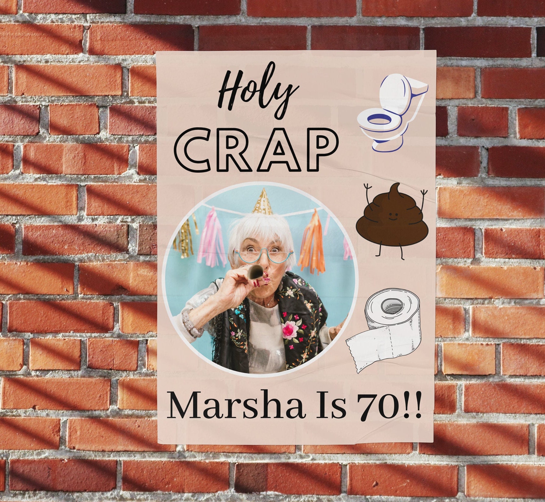 Holy Crap You're Old Download, Poop Emoji, Birthday Yard Sign With ...