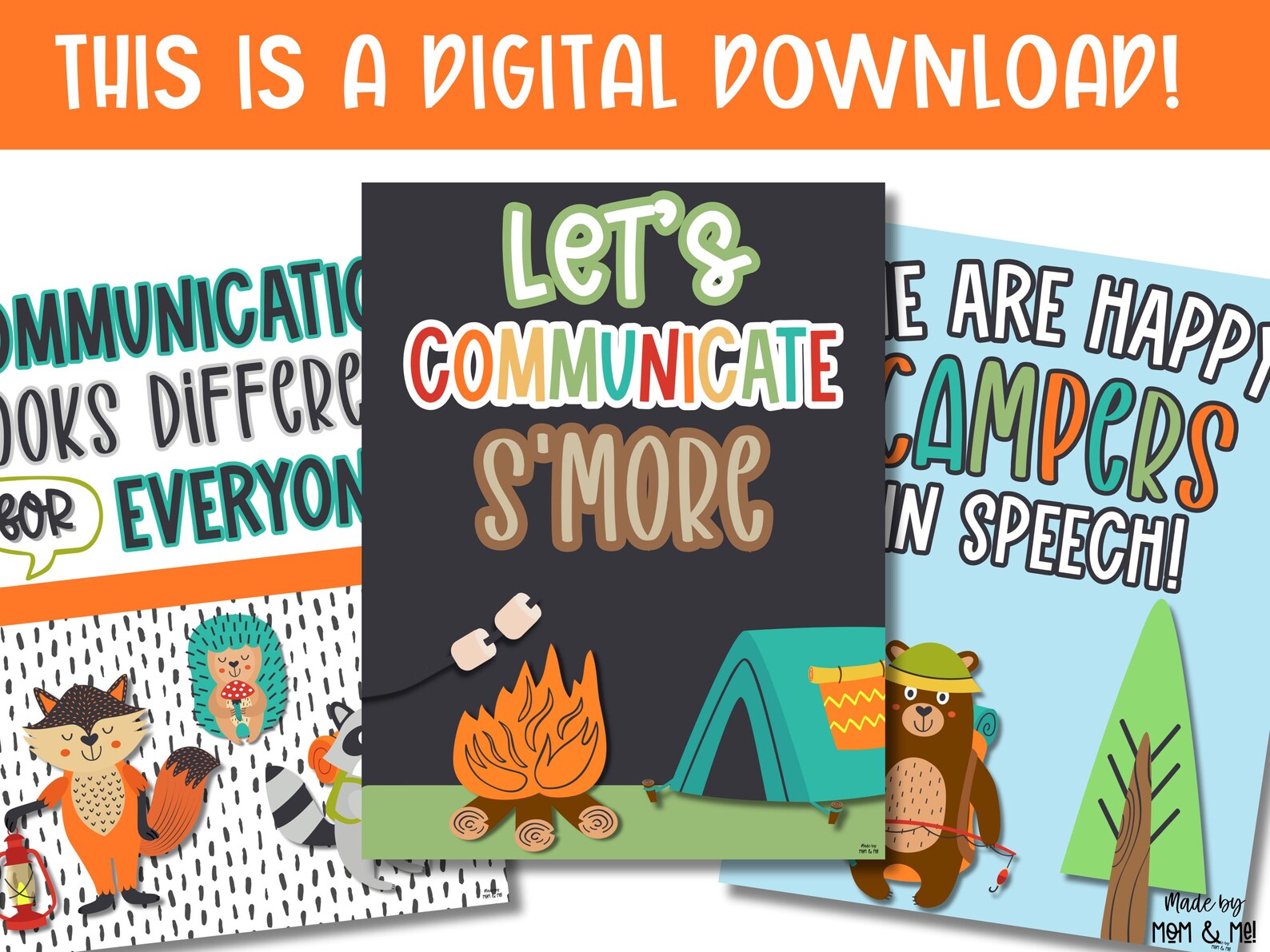 Speech Therapy Room Decor, Camping Theme Bulletin Board Poster, SLP ...