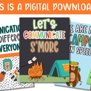 Speech Therapy Room Decor, Camping Theme Bulletin Board Poster, SLP ...