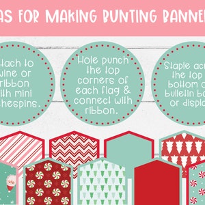 Printable Bulletin Board Bunting Banner, Christmas Classroom Decor ...