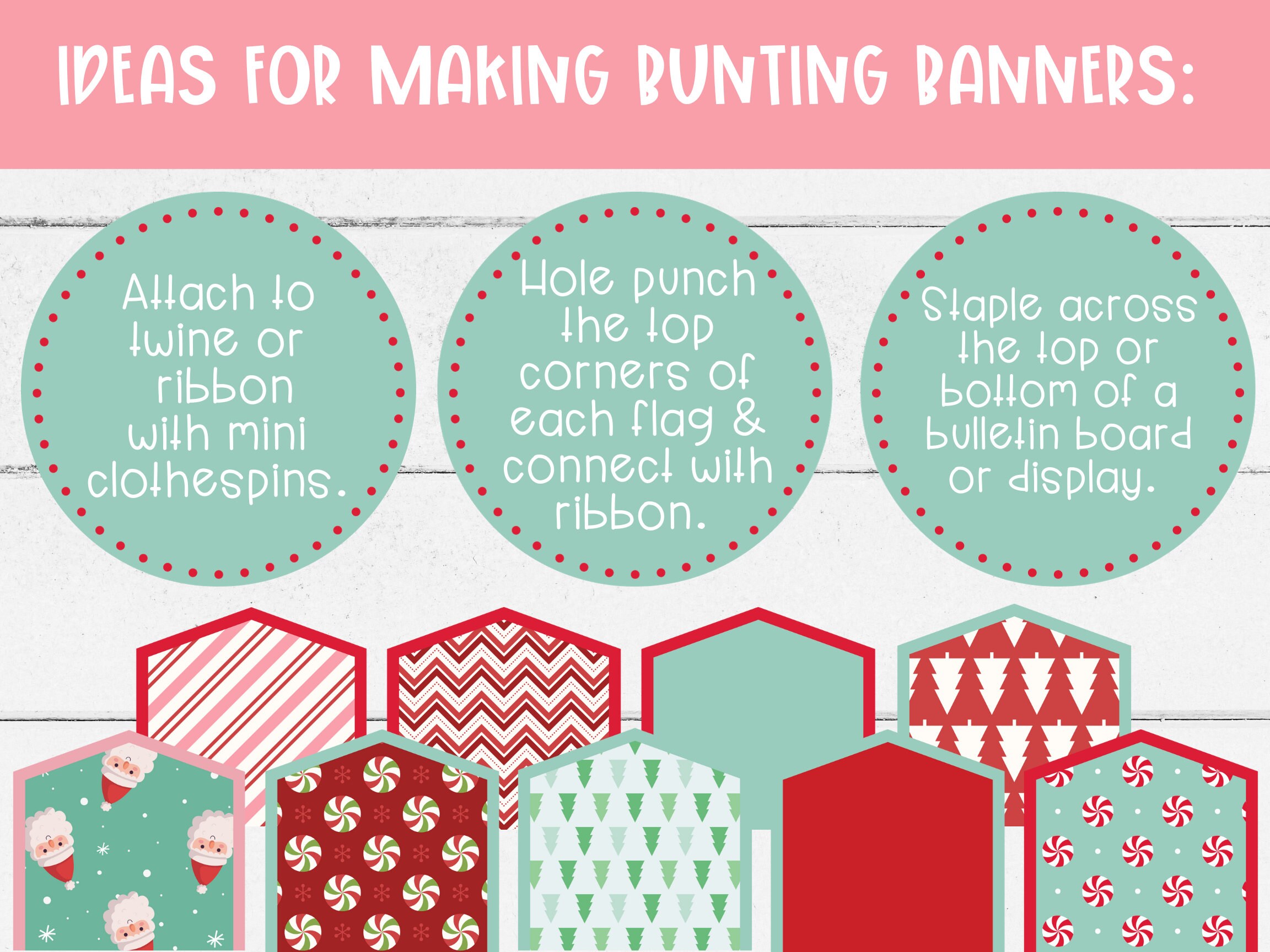 Printable Bulletin Board Bunting Banner Christmas Classroom - Etsy
