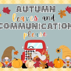 Speech Therapy Room Decor, Bulletin Board Kit, Autumn Leaves Fall ...