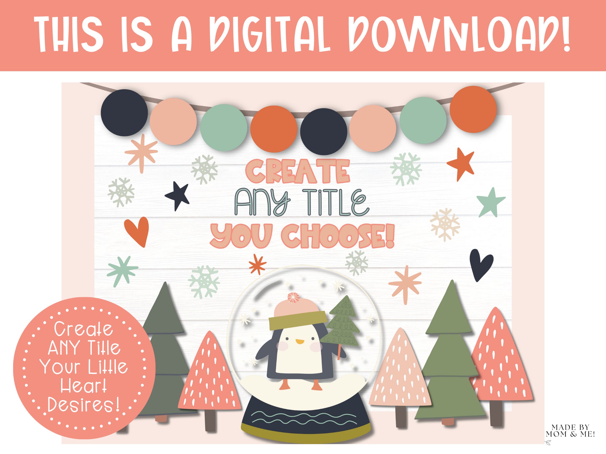 Winter Bulletin Board Kit, New Year Bulletin Board, Winter Classroom ...