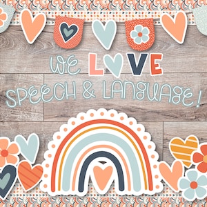 Speech Therapy Room Decor, Spring Bulletin Board Kit, Rainbow Bulletin ...