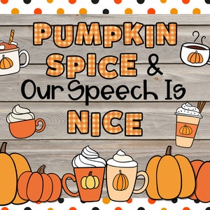Speech Therapy Bulletin Board, Pumpkin Spice, Therapy Office Decor, SLP ...