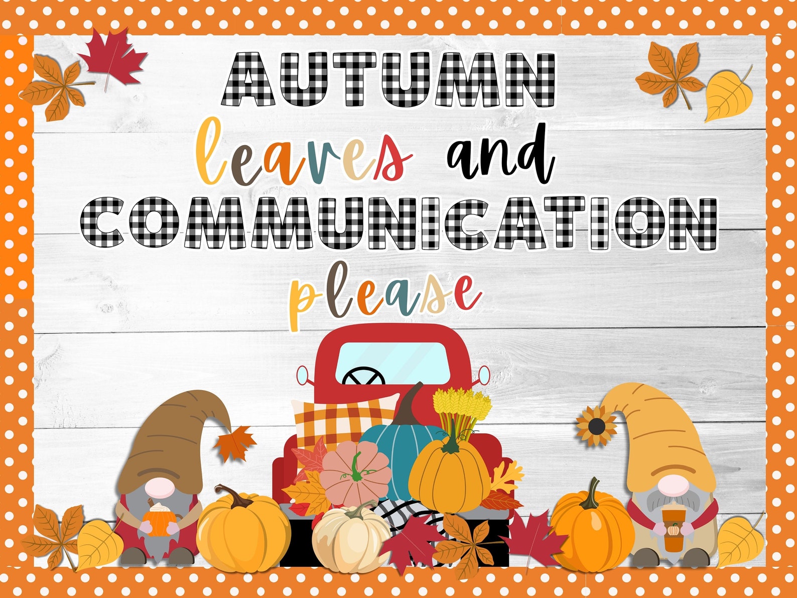 Speech Therapy Room Decor, Bulletin Board Kit, Autumn Leaves Fall ...