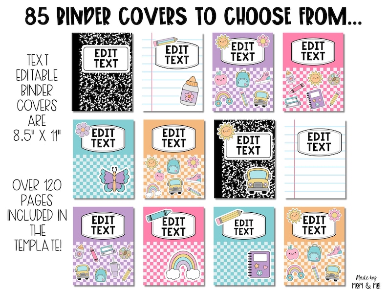 Editable Composition Notebook Binder Covers: Teacher Classroom Decor ...