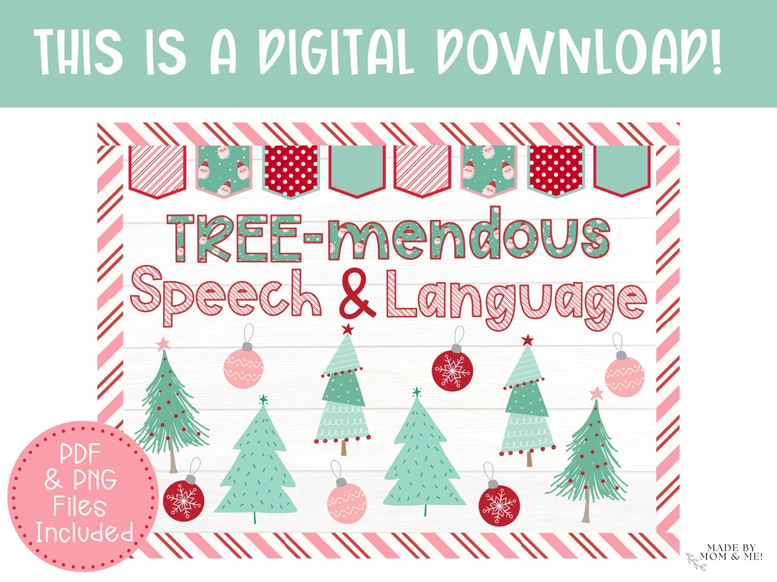 Speech Therapy Room Decor, Christmas Bulletin Board Kit, Speech ...