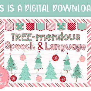 Speech Therapy Room Decor, Christmas Bulletin Board Kit, Speech ...