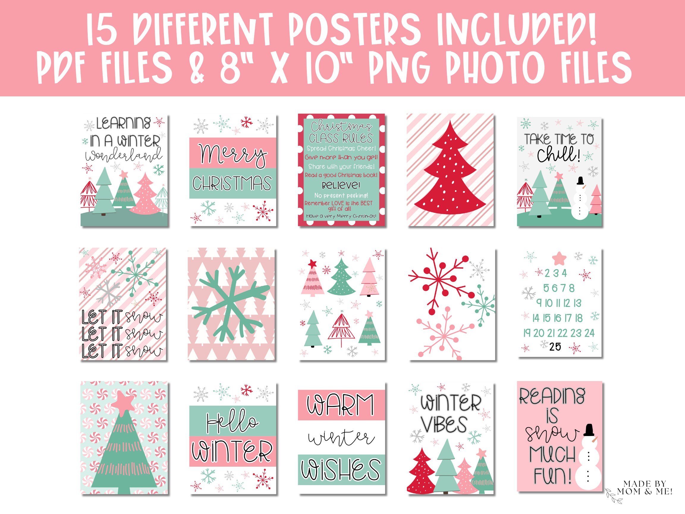 Christmas Classroom Posters, Christmas Classroom Door Decor, Bulletin ...