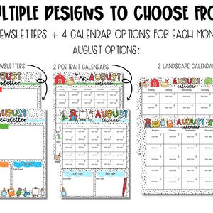 Newsletter Templates and Monthly Calendars for Summer, Classroom Bundle ...