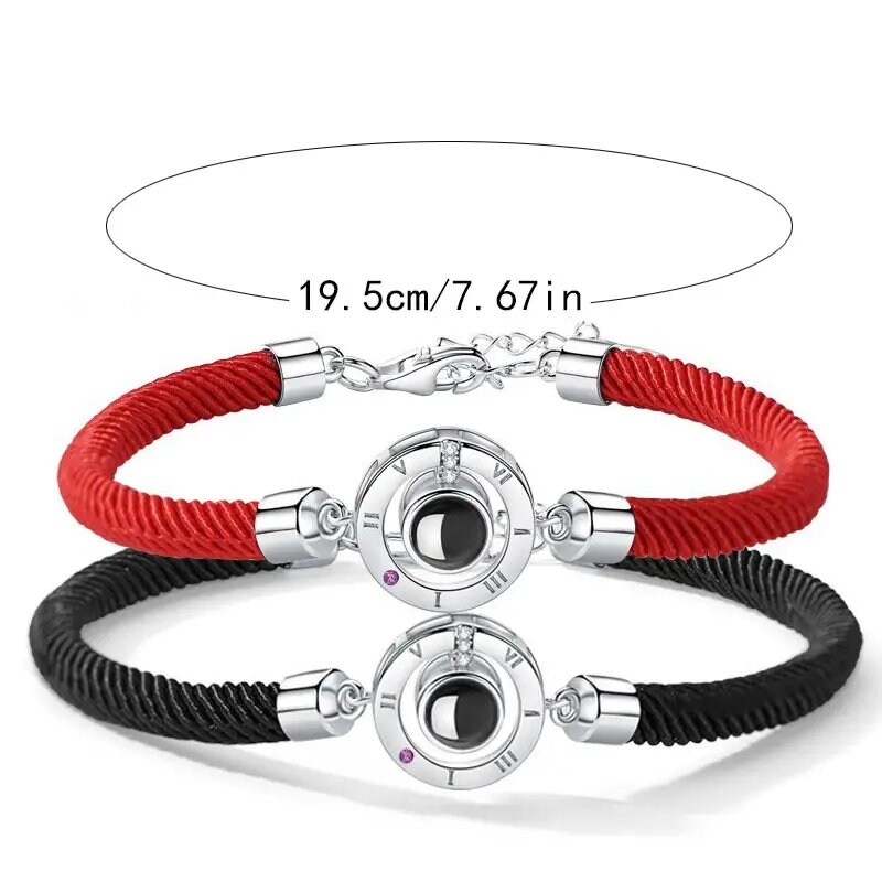 Projection Rope Bracelet "i Love You" in 100 Languages Couple 2PCS ...