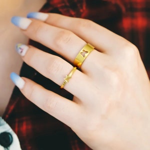 Butterfly Ring Set 2-piece Matching Set Layering Personality Butterfly ...