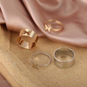 Butterfly Ring Set 2-piece Matching Set Layering Personality Butterfly ...