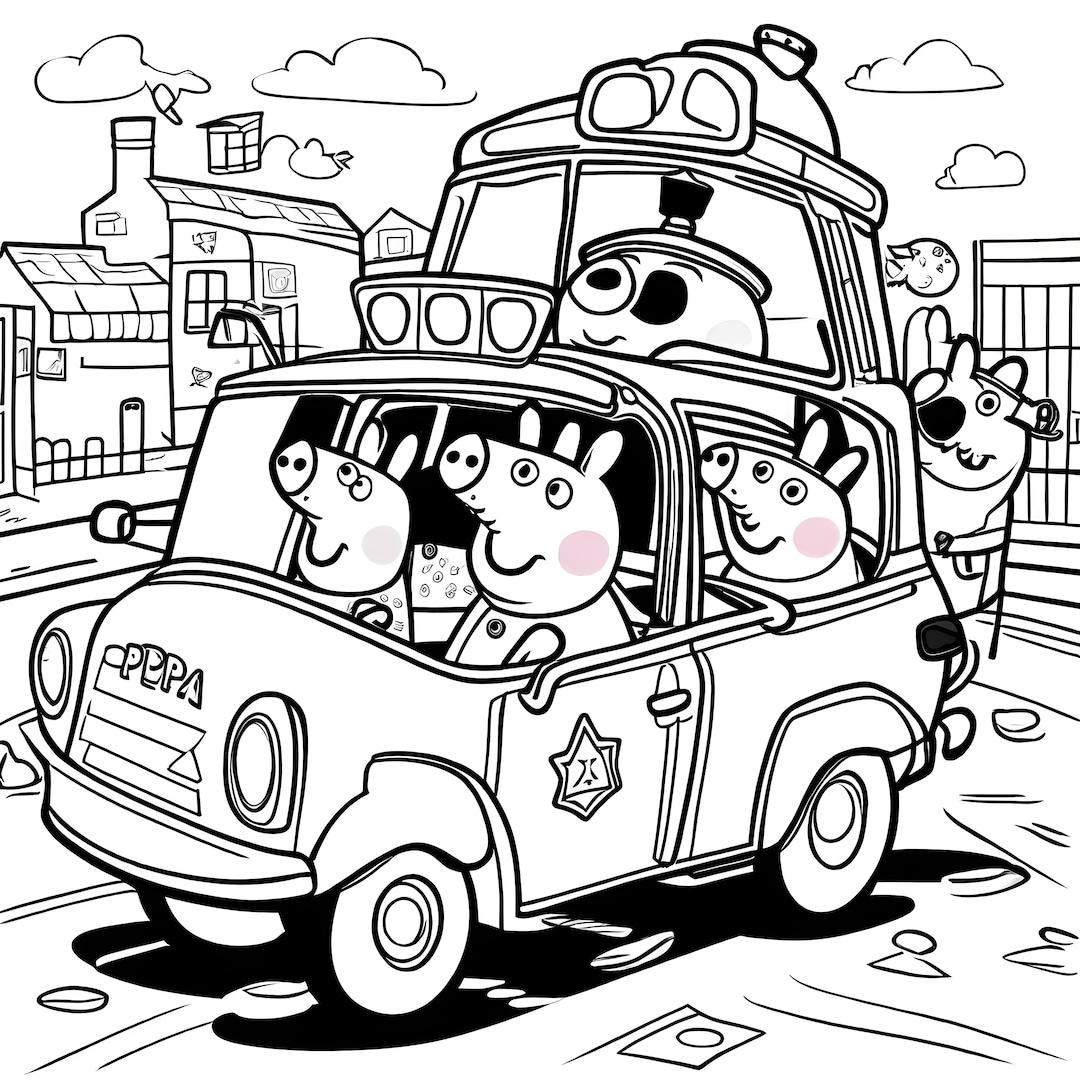 Peppa Pig and Friends Coloring 13 PAGES - Etsy