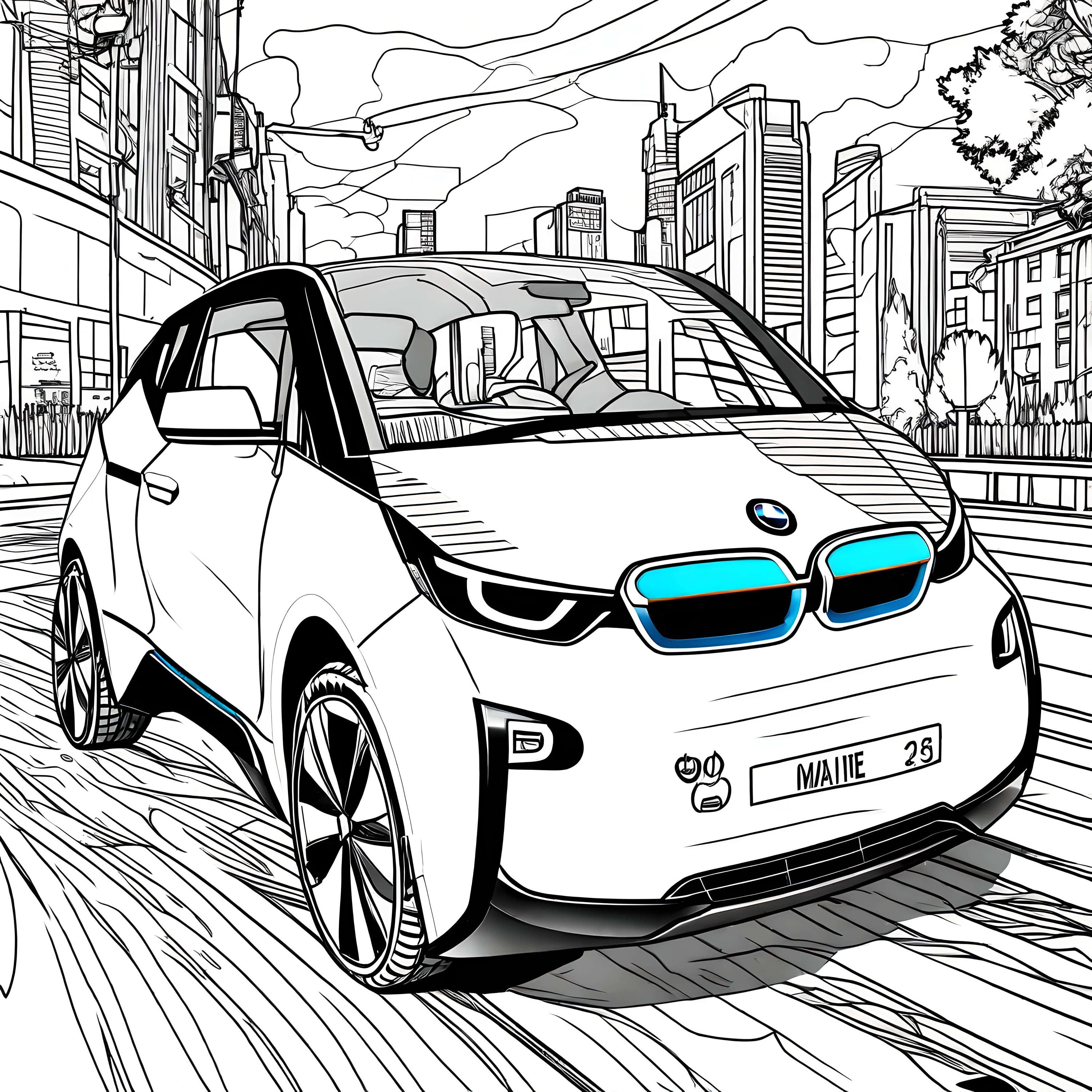 Coloring Pages Electric Car Models 51 Pages - Etsy