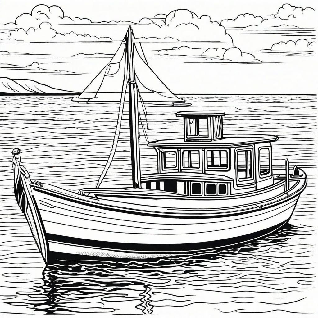 Boat Coloring Pages 29 TOP Pages Sailboat Rowboat Fishing Boat ...