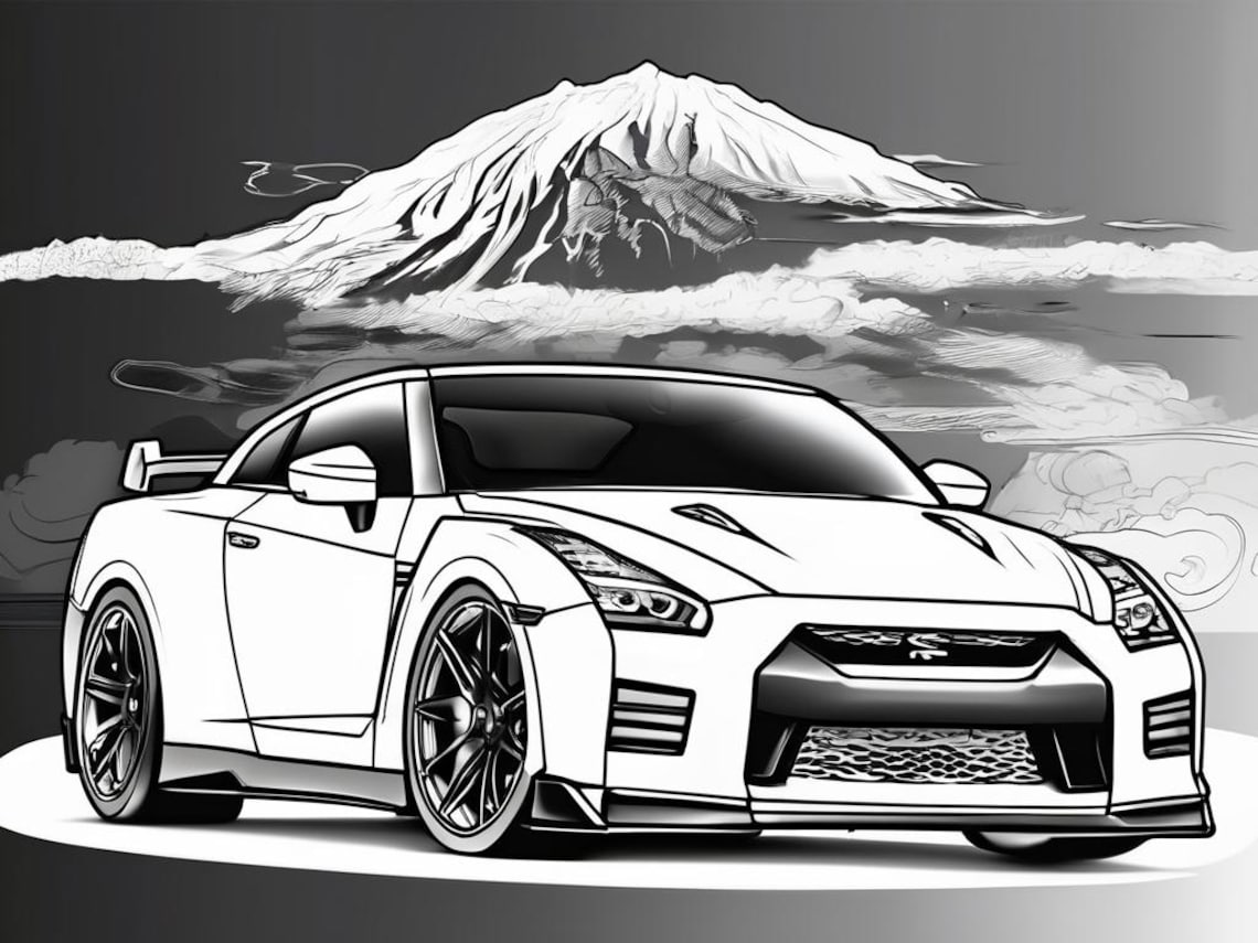 Nissan Coloring Pages 27 TOP Pages Nissan GT-R Coloring 370Z Coloring ...