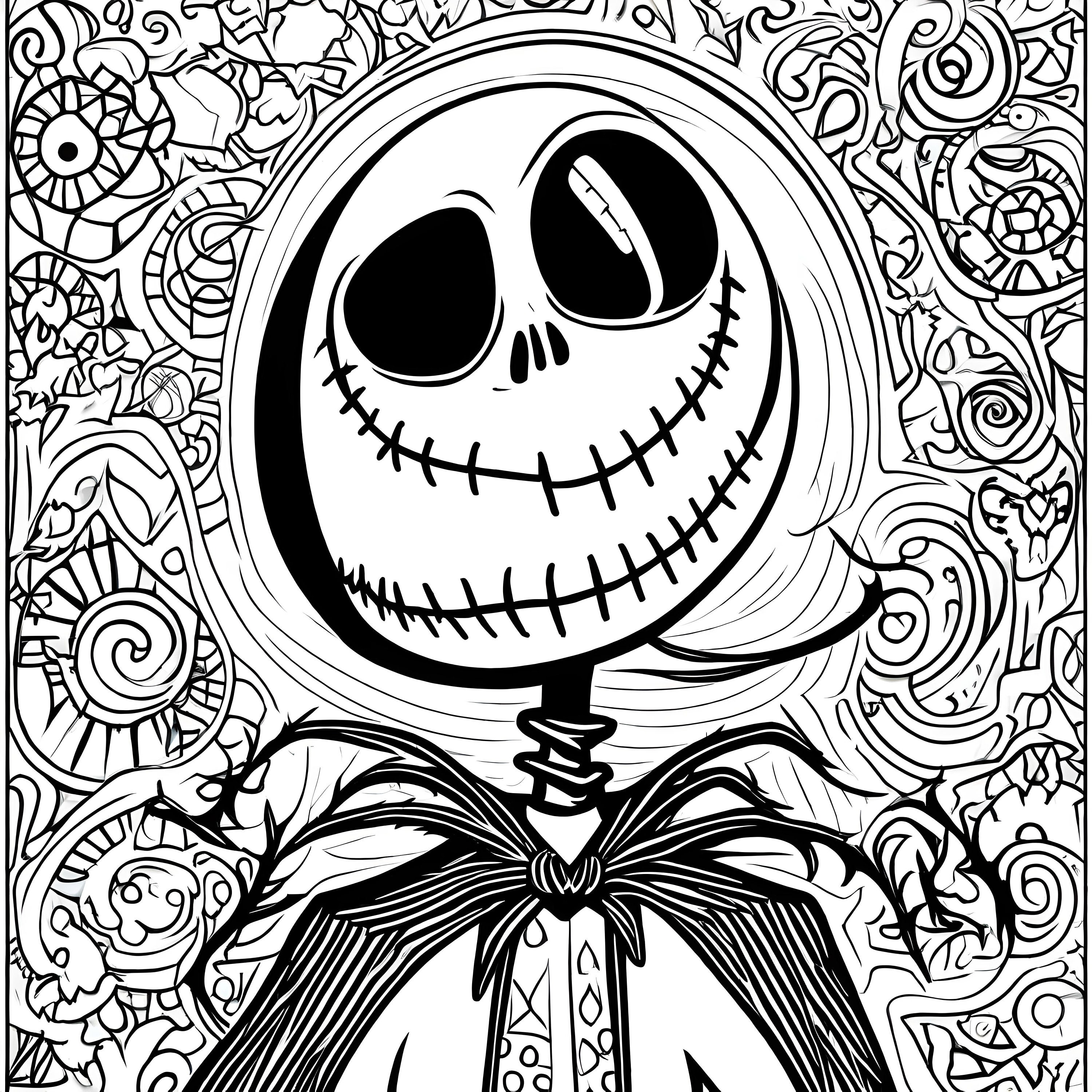 Jack Skellington Coloring Pages 12 Pages Nightmare Before Christmas ...