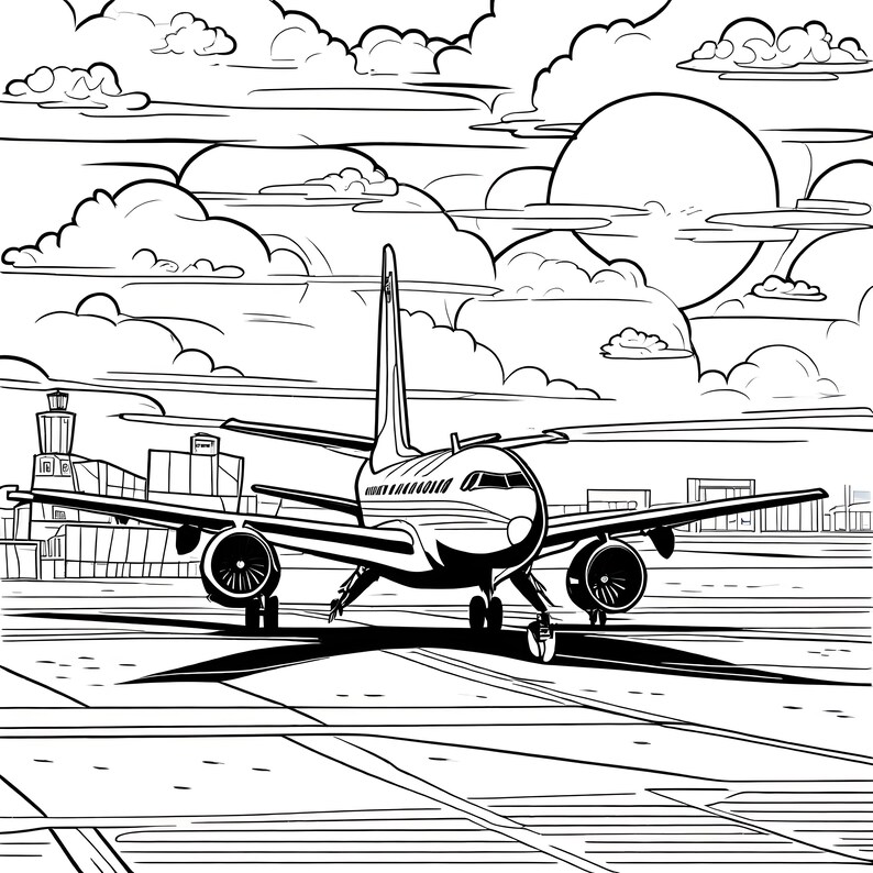Plane Coloring Page 20 Pages Airplane Coloring Page - Etsy