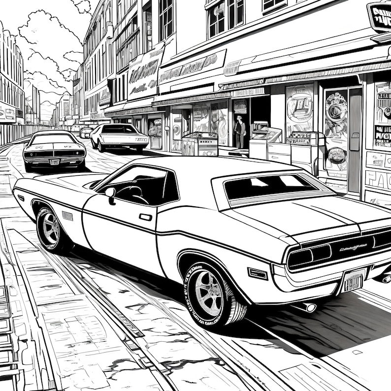 Kleurplaten Muscle Cars 24 pagina's Chevrolet Camaro, Ford Mustang ...