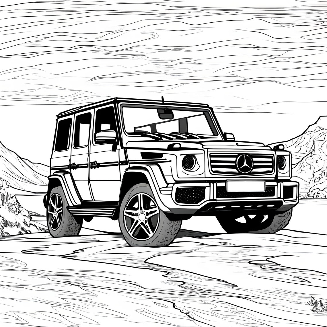 Mercedes G Class 23 Coloring Pages G-class Coloring Page - Etsy
