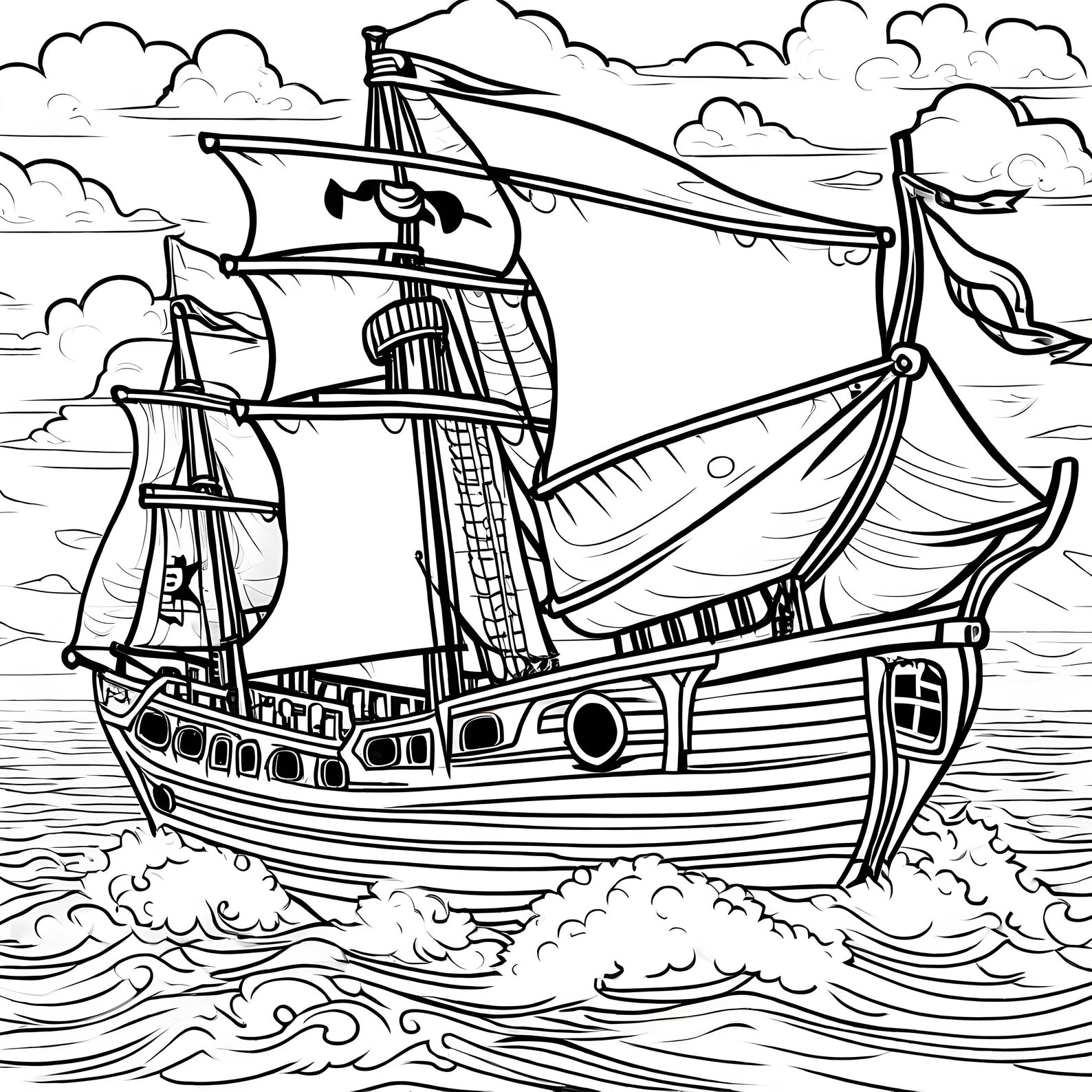 Pirate Treasure Hunt Coloring Pages for Boys 28 Pages Pirates Coloring ...