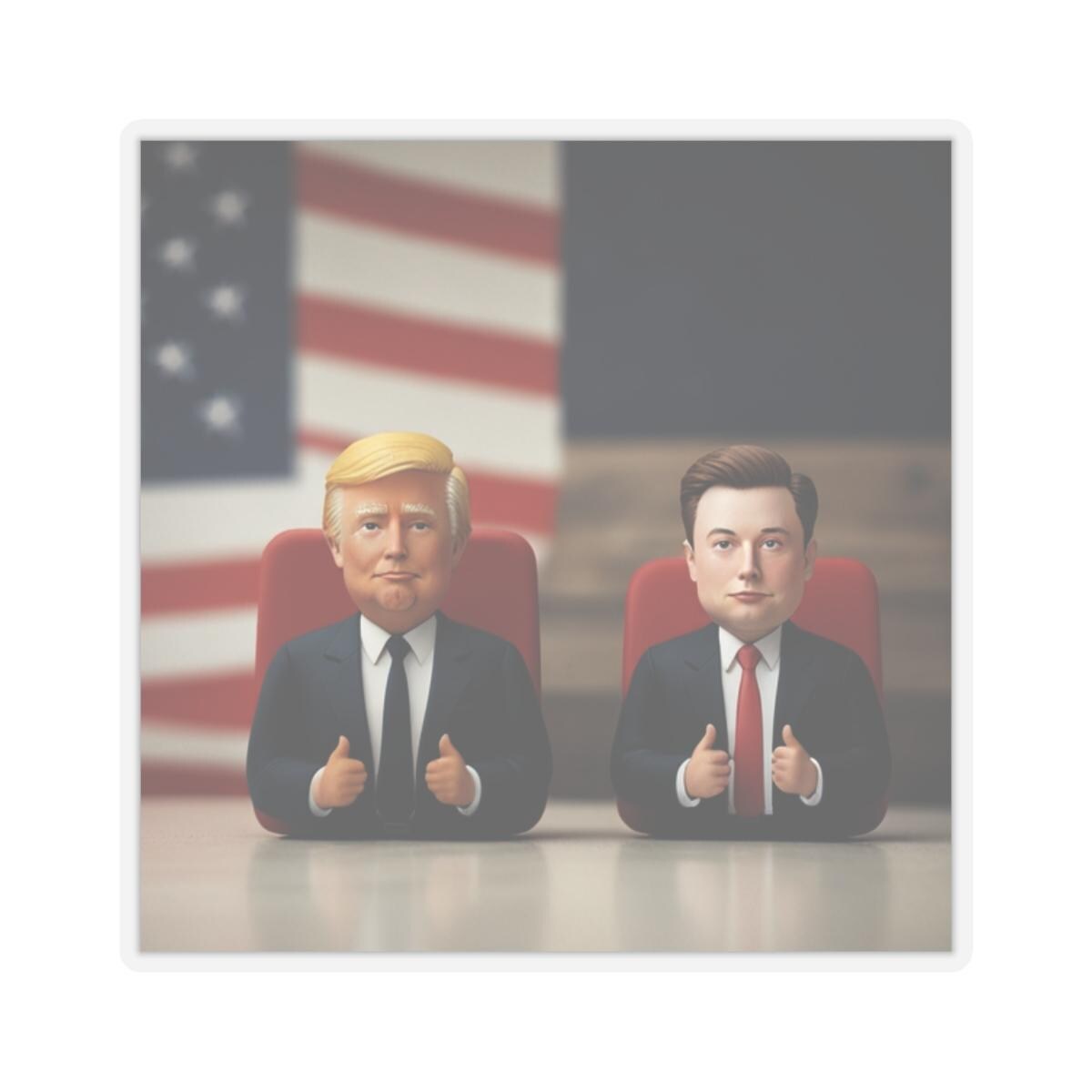 Donald Trump and Elon Musk Funny Political Kiss-cut Stickers, Gift for ...