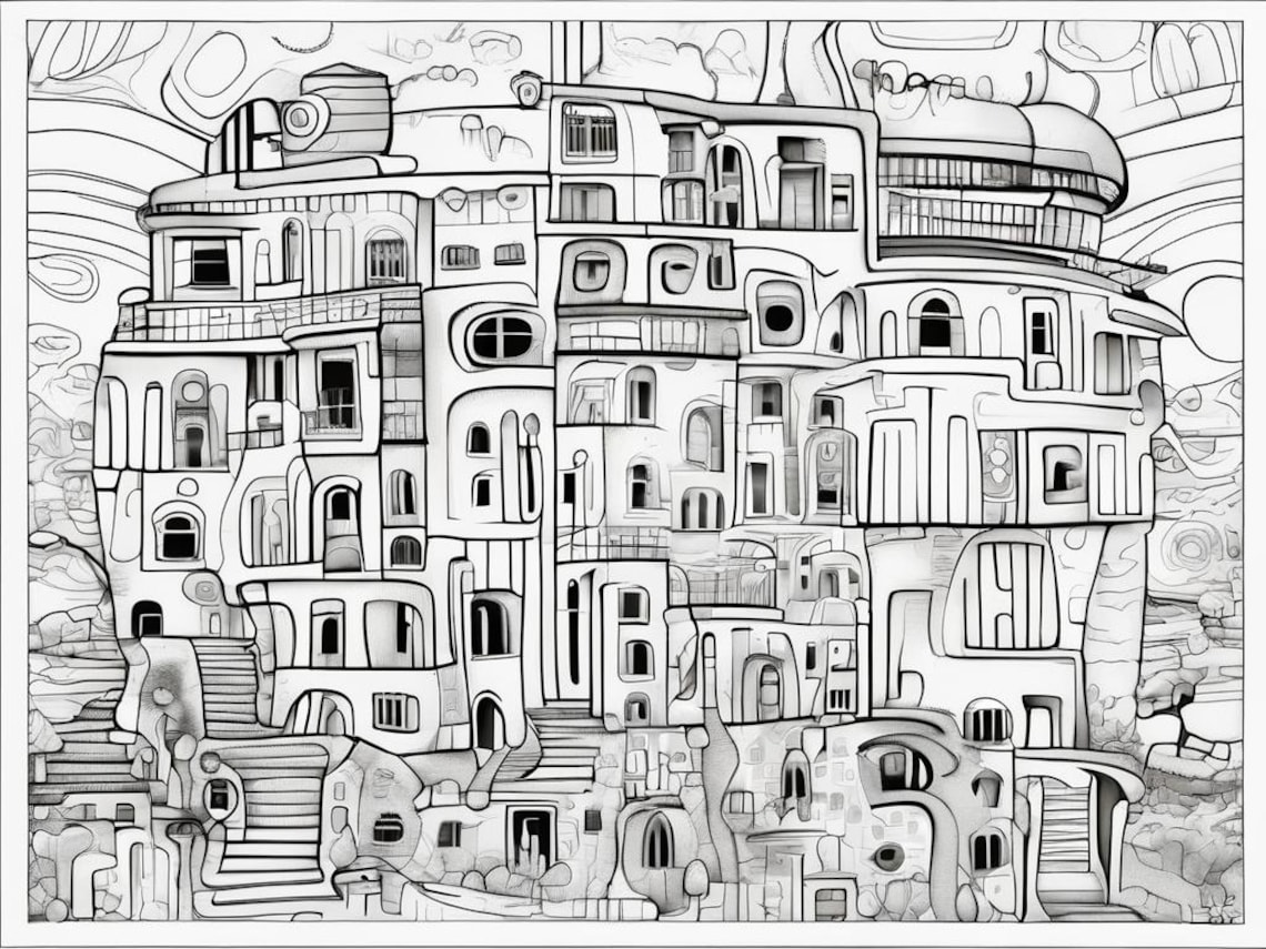 Hundertwasser Coloring Pages 33 TOP Hundertwasser Coloring Book ...