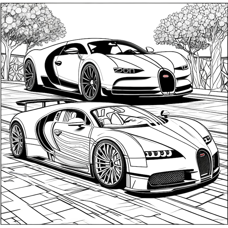 Bugatti Coloring Pages 19 TOP Pages Bugatti Veyron, Bugatti Chiron ...