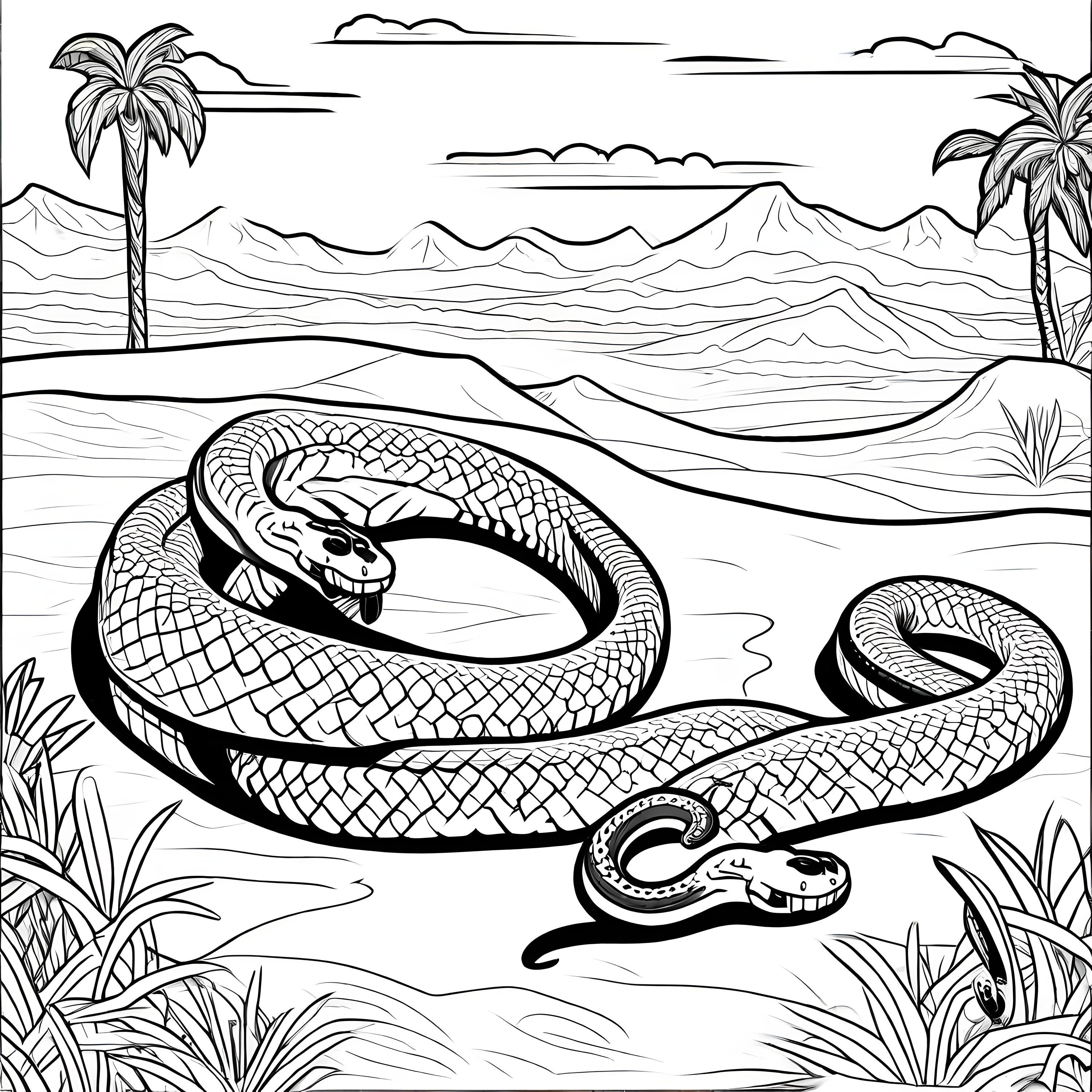 Snake Coloring Page 12 Pages King Cobra, Boa, Black Mamba, Anaconda - Etsy