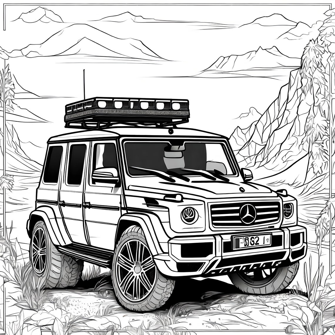 Mercedes G Class 23 Coloring Pages G-class Coloring Page - Etsy