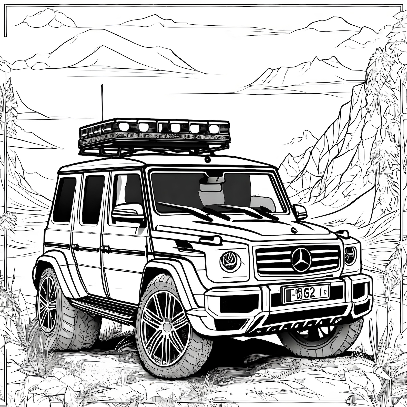 Mercedes G Class 23 Coloring Pages G-class Coloring Page - Etsy