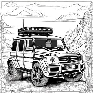 Mercedes G Class 23 Coloring Pages G-class Coloring Page - Etsy
