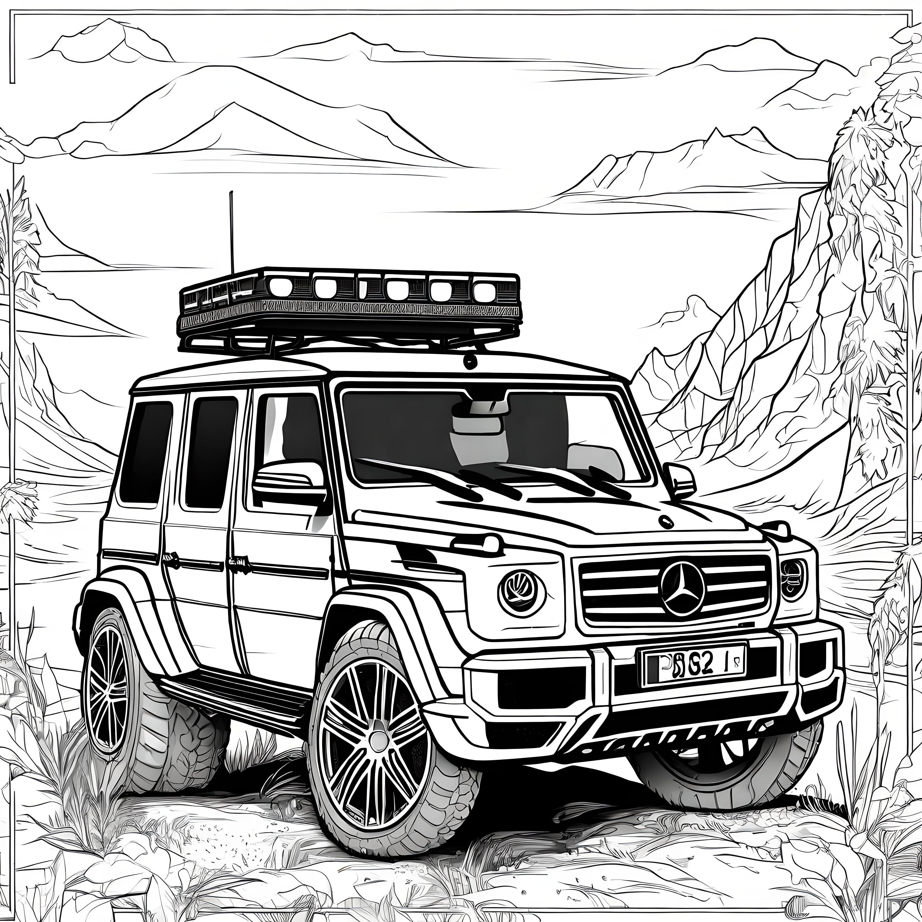 Mercedes G Class 23 Coloring Pages G-class Coloring Page - Etsy