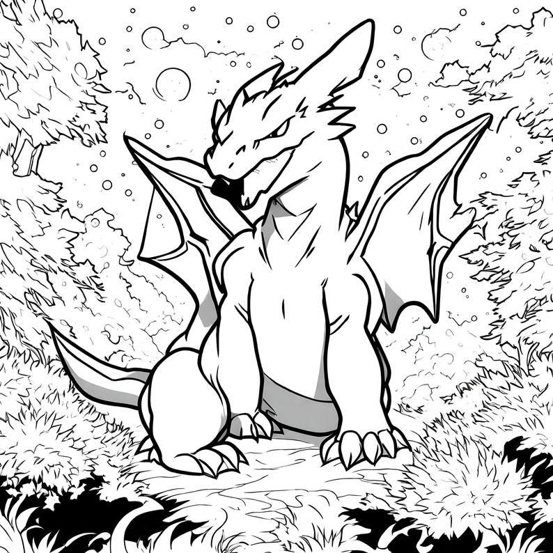 Charizard Coloring Page 20 Pages - Etsy