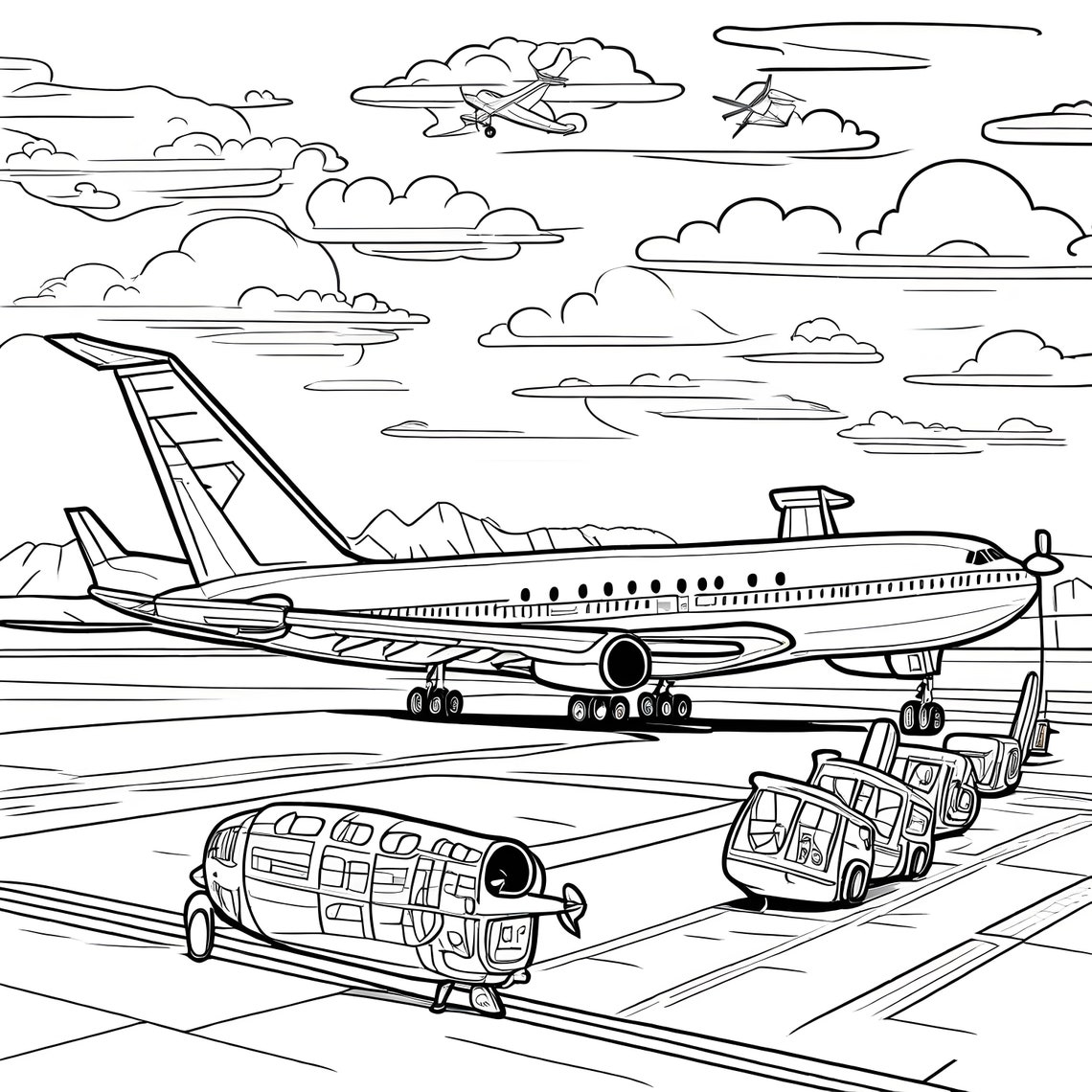Plane Coloring Page 20 Pages Airplane Coloring Page - Etsy
