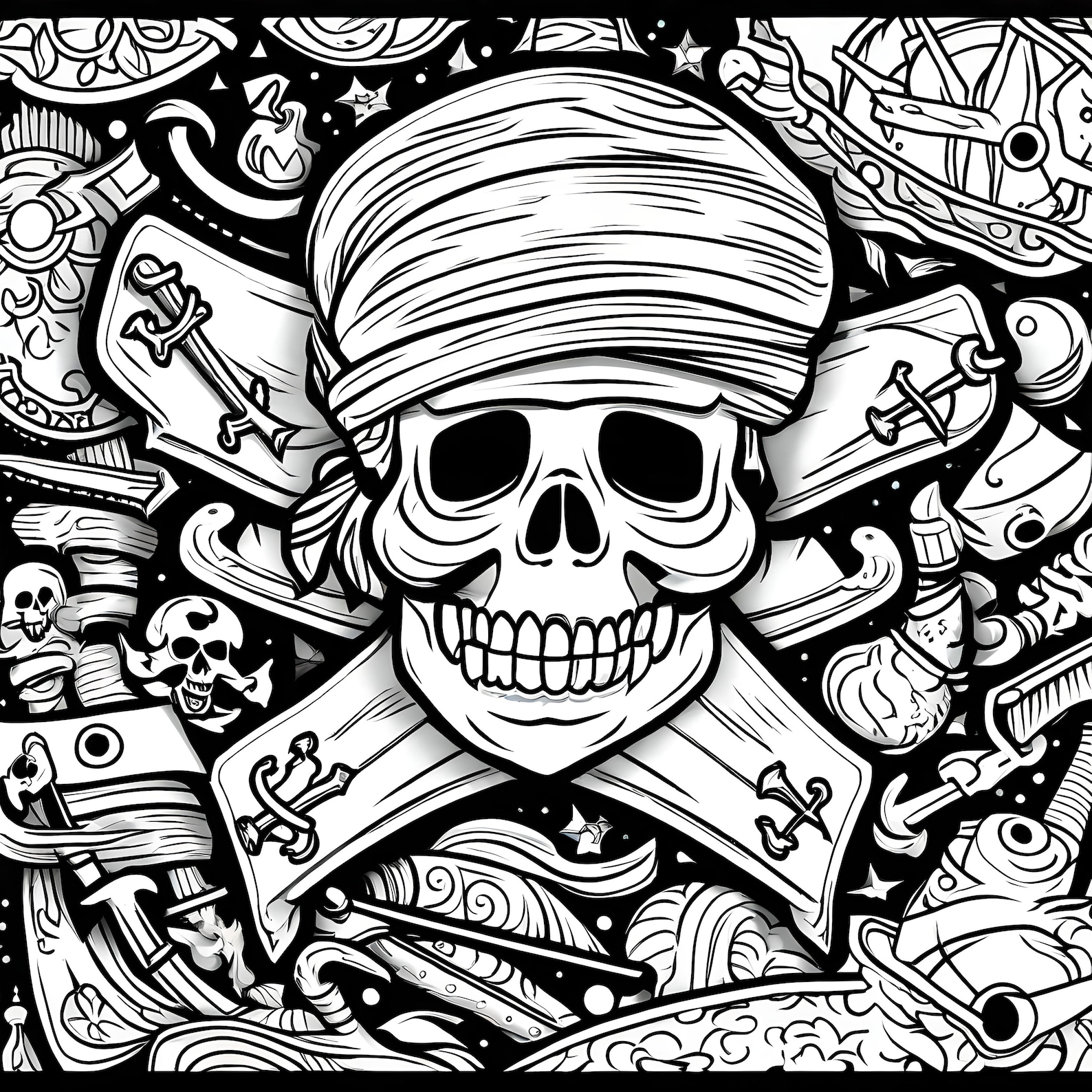 Pirate Treasure Hunt Coloring Pages for Boys 28 Pages Pirates Coloring ...
