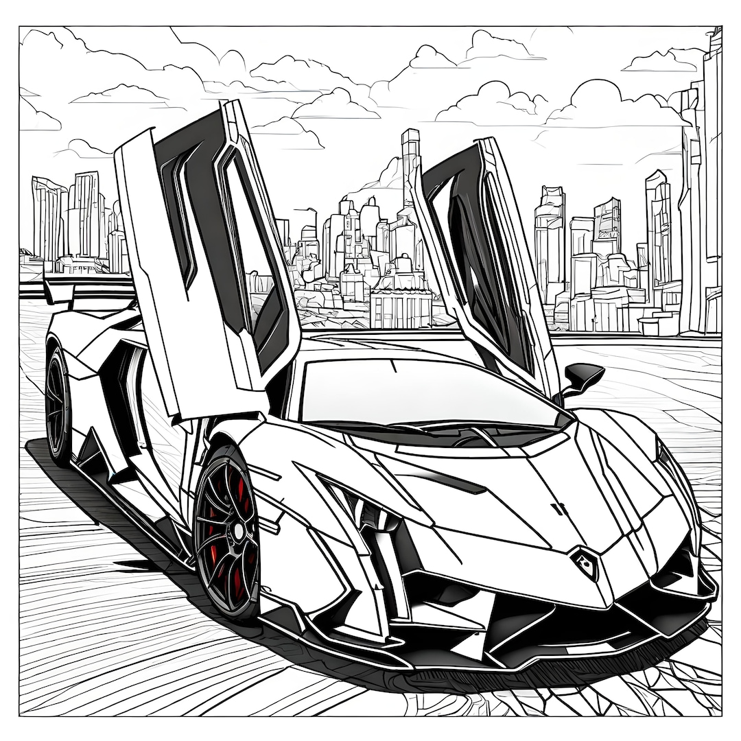 Lamborghini Coloring Pages 21 TOP PAGES Lamborghini Aventador - Etsy