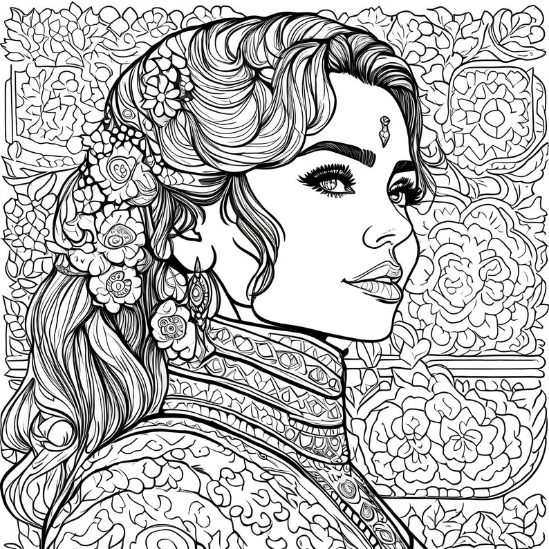 Woman Coloring Pages 25 Pages Lady Coloring Page Adult Coloring Girls ...