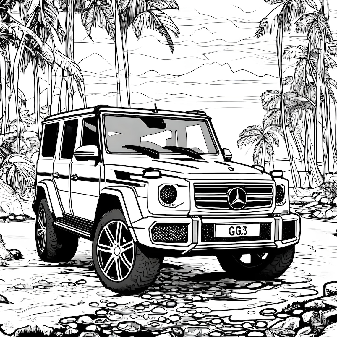 Mercedes G Class 23 Coloring Pages G-class Coloring Page - Etsy