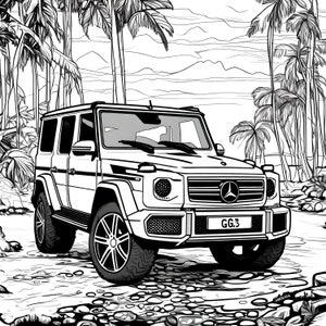 Mercedes G Class 23 Coloring Pages G-class Coloring Page - Etsy