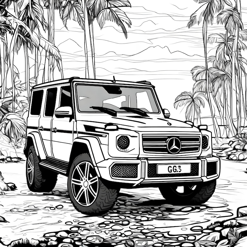 Mercedes G Class 23 Coloring Pages G-class Coloring Page - Etsy