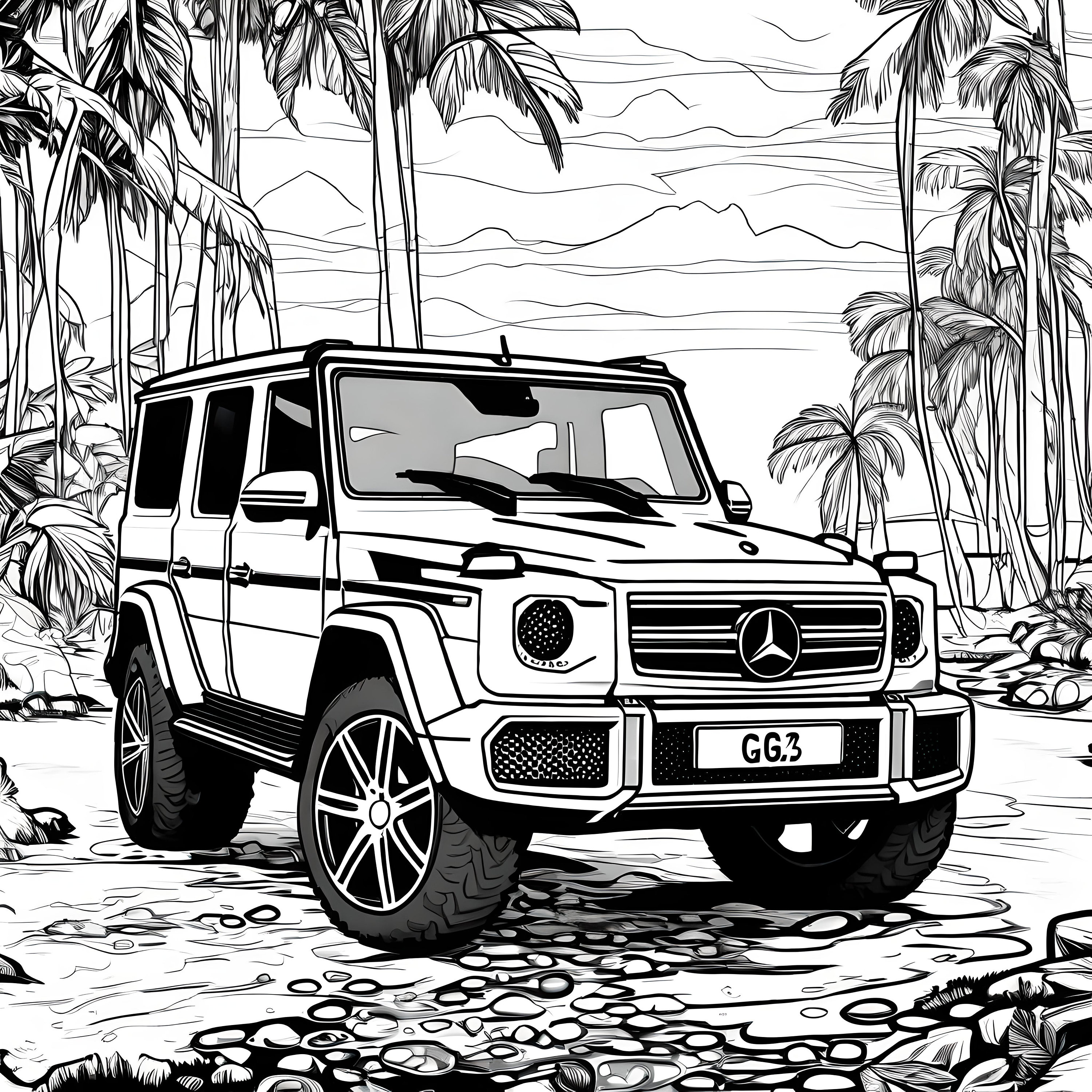 Mercedes G Class 23 Coloring Pages G-class Coloring Page - Etsy