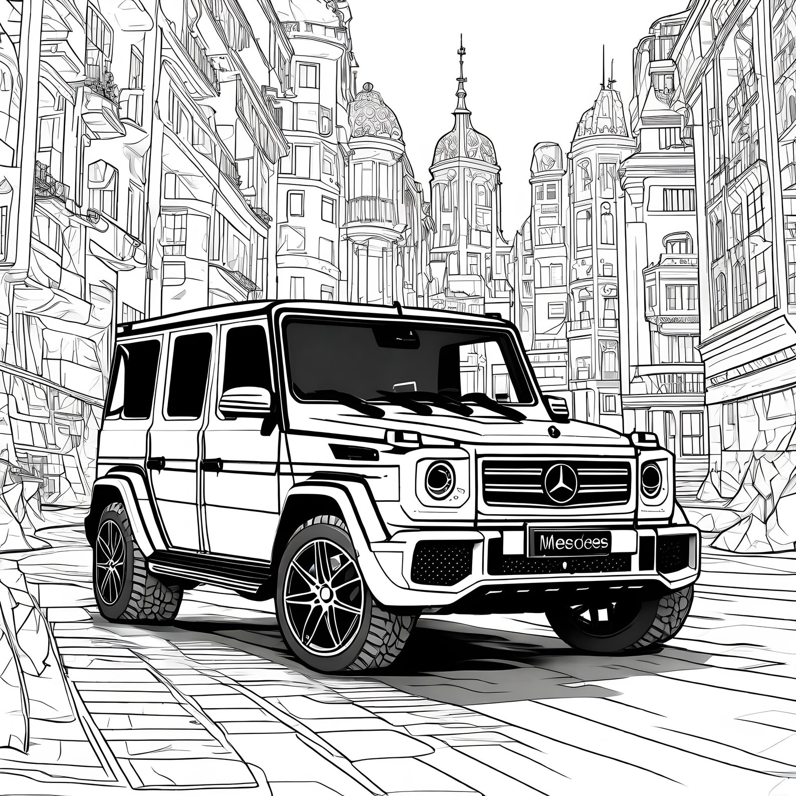 Mercedes G Class 23 Coloring Pages G-class Coloring Page - Etsy