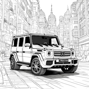 Mercedes G Class 23 Coloring Pages G-class Coloring Page - Etsy