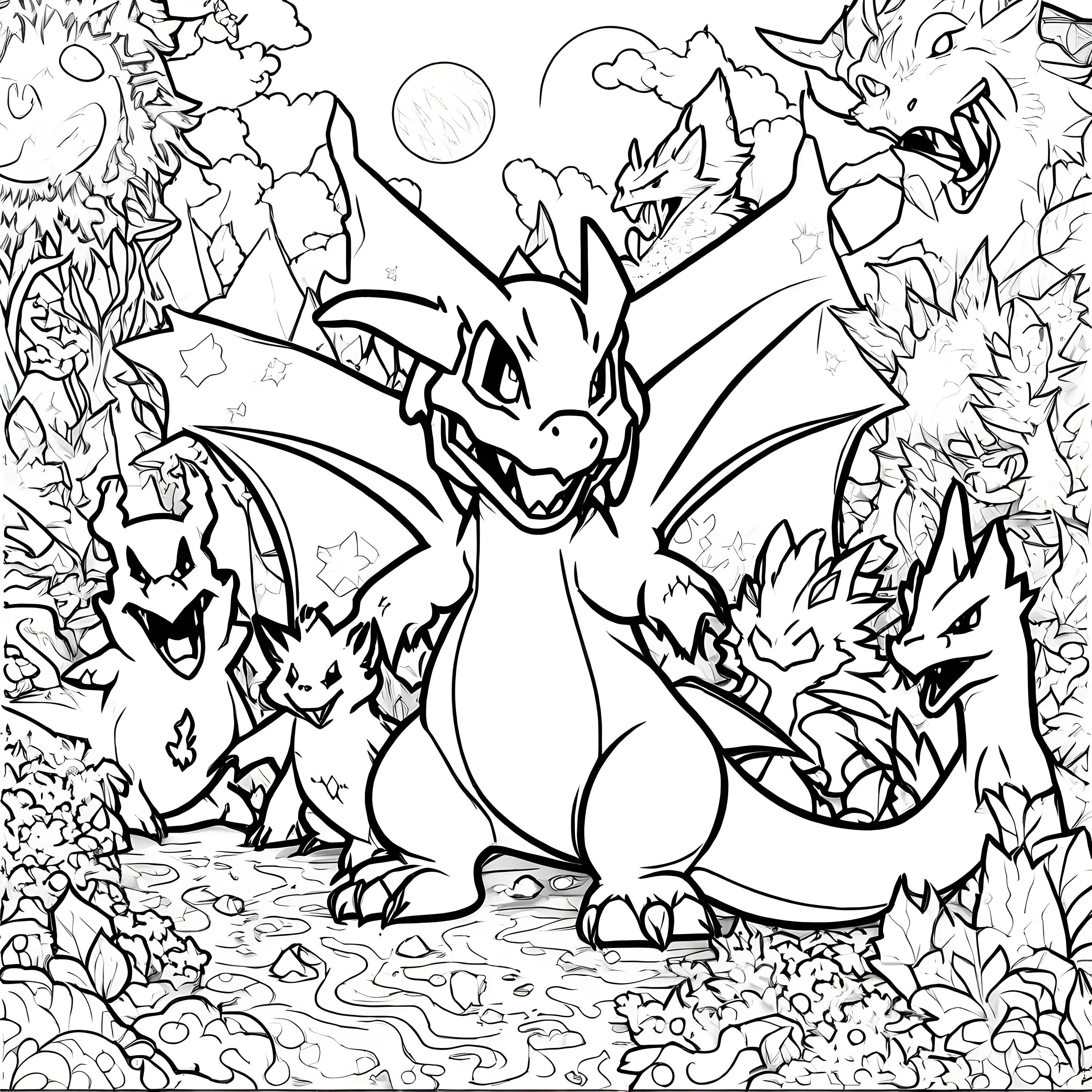 Charizard Coloring Page 20 Pages - Etsy