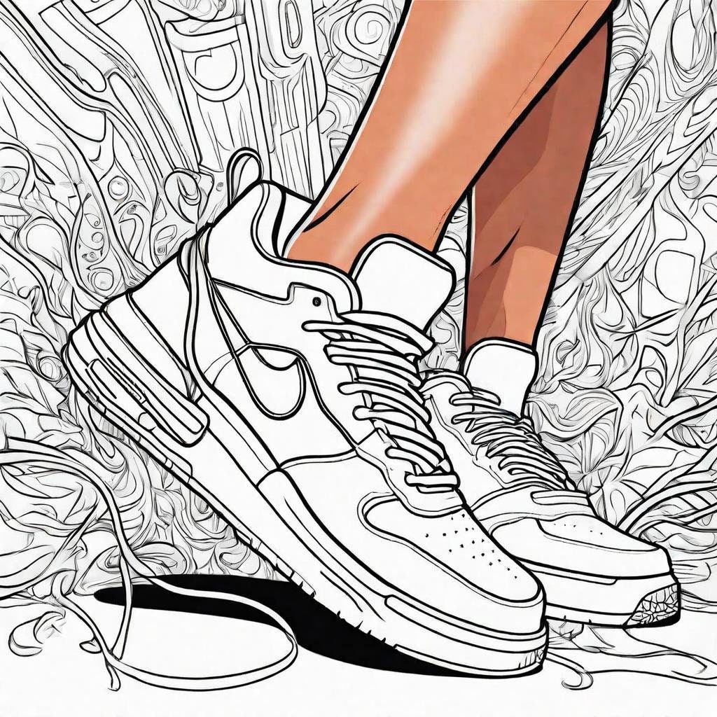 Sneakers Shoes Coloring Pages 21 TOP PAGES Sneaker Coloring Pages - Etsy